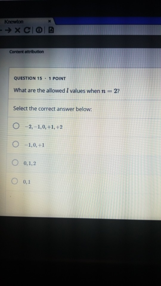 Solved Knewton Content attribution 1 POINT QUESTION 15 · | Chegg.com