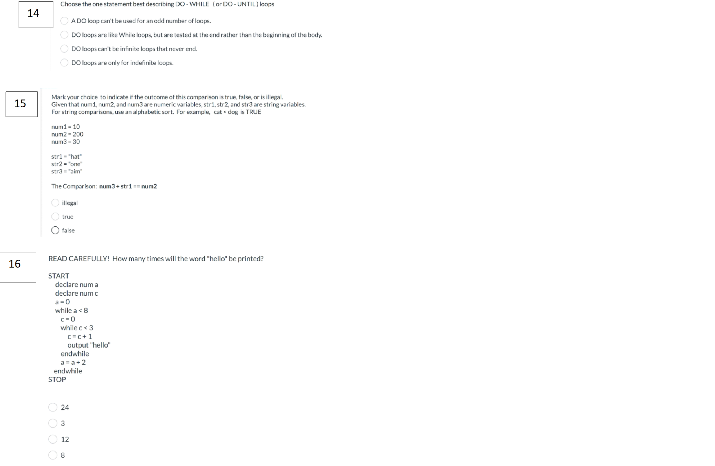 Solved Mark your choice to indicate if the outcome of this | Chegg.com