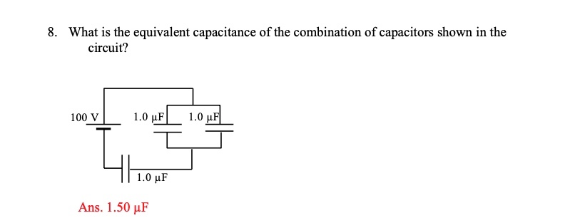 Solved 8. What is the equivalent capacitance of the | Chegg.com