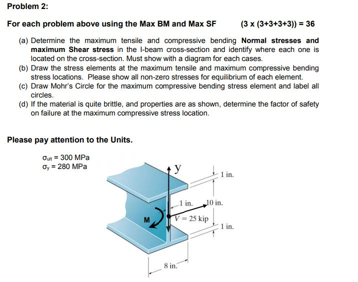Solved ) Determine the maximum tensile and compressive | Chegg.com