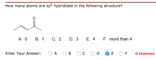 Solved How many atoms are sp2 hybridized in the following | Chegg.com