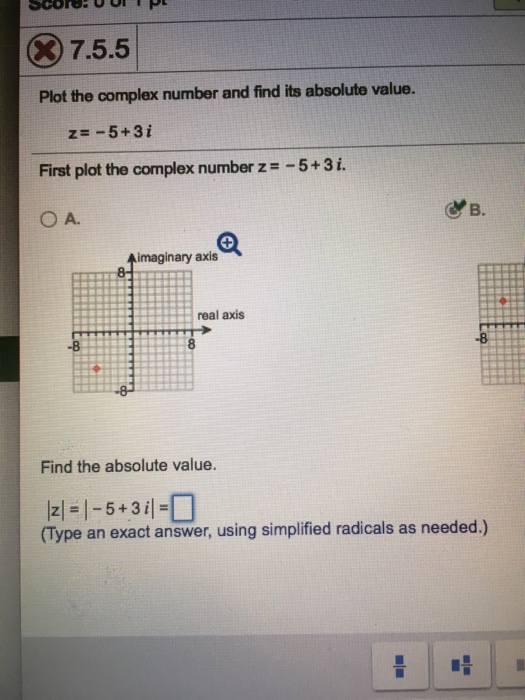 Solved 7.5.5 Plot the complex number and find its absolute | Chegg.com