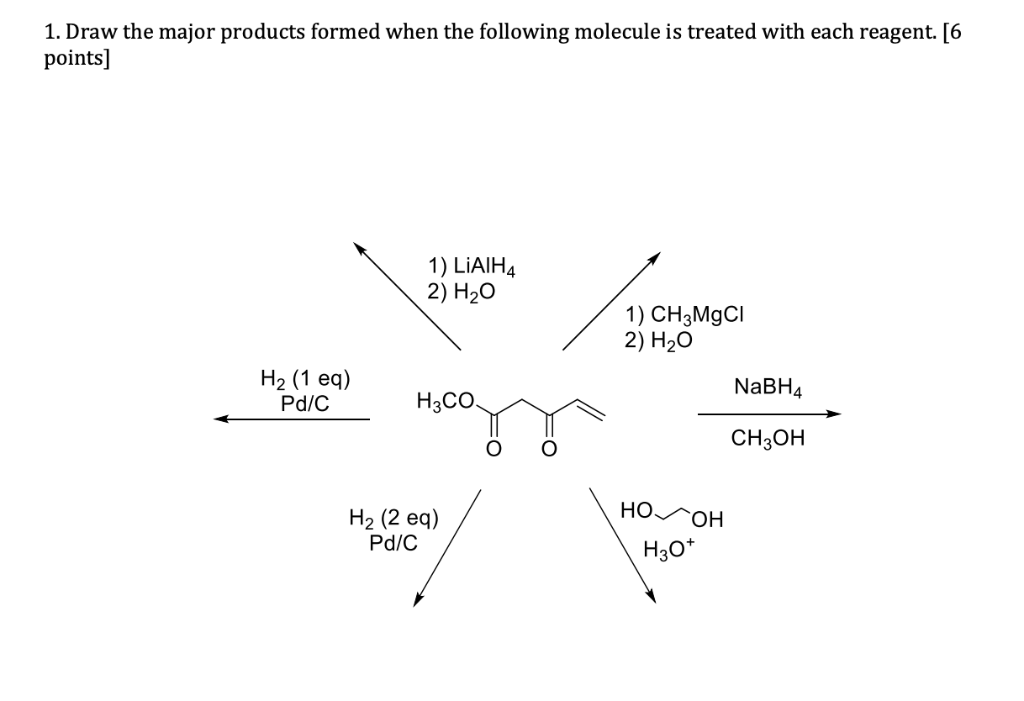 Solved 1. Draw the major products formed when the following | Chegg.com