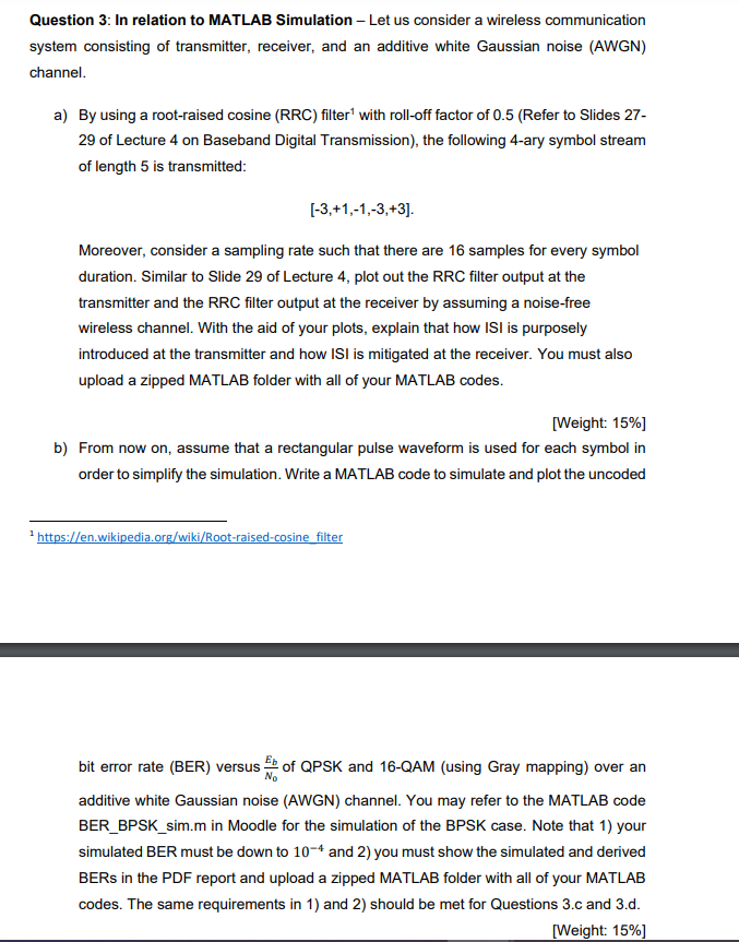 Question 3: In relation to MATLAB Simulation - Let us | Chegg.com