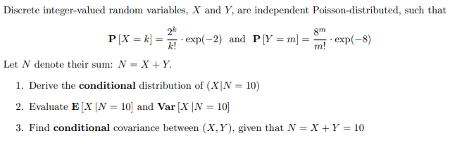 Solved 8m Discrete integer-valued random variables, X and Y, | Chegg.com