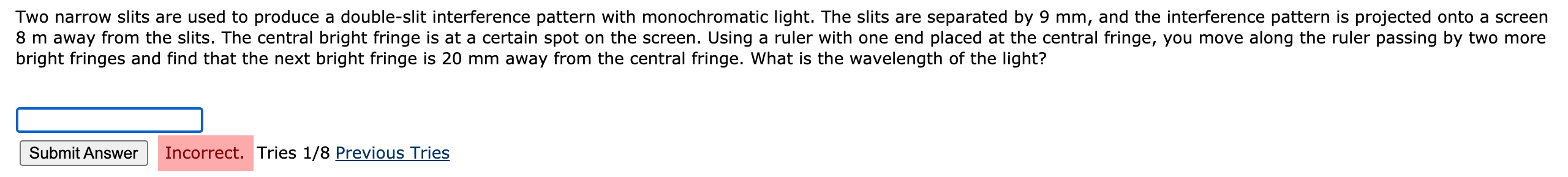 Solved Two narrow slits are used to produce a double-slit | Chegg.com