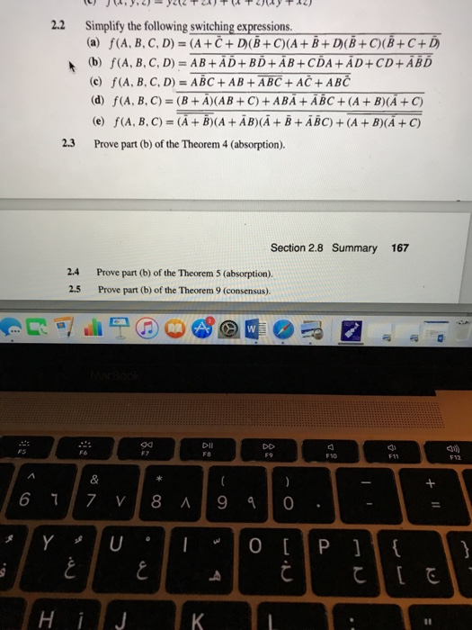 Solved 22 Simplify the following switching expressions (a) | Chegg.com