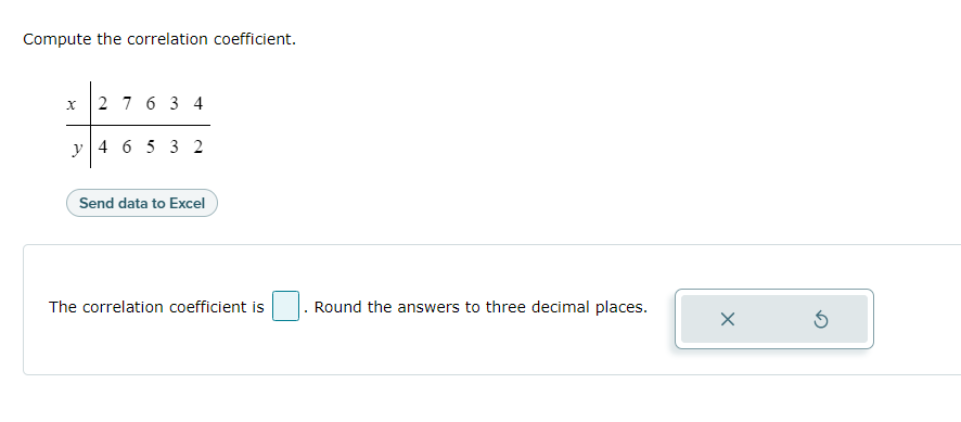 Solved Compute the correlation coefficient. | Chegg.com