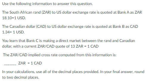 Solved Use the following information to answer this | Chegg.com