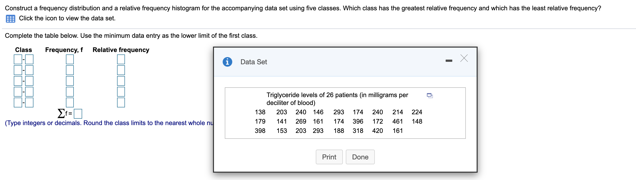Solved Construct a frequency distribution and a relative | Chegg.com