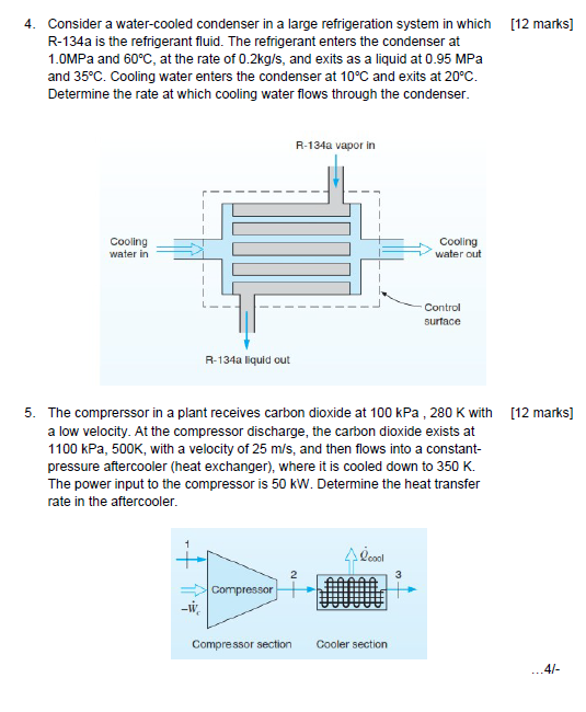 Solved 4. Consider a water-cooled condenser in a large | Chegg.com
