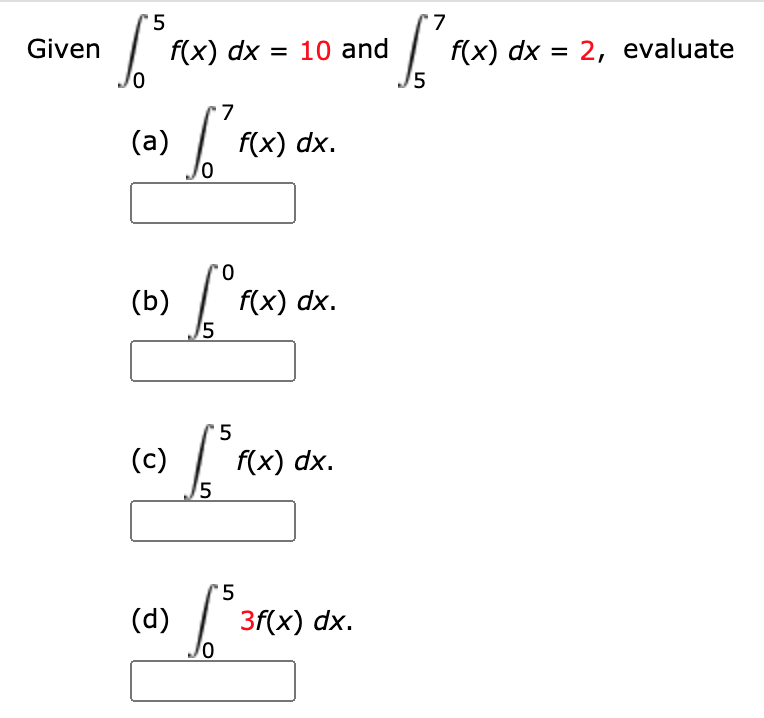 Solved Given 5 * r«x) dx = 10 and (? Rx) dx = 2, evaluate rx | Chegg.com