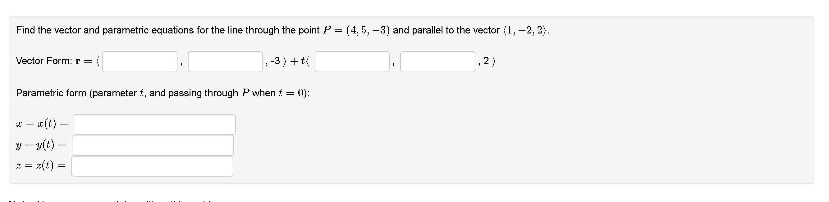 Solved Find the vector and parametric equations for the line | Chegg.com