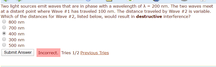 Solved Two light sources emit waves that are in phase with a | Chegg.com