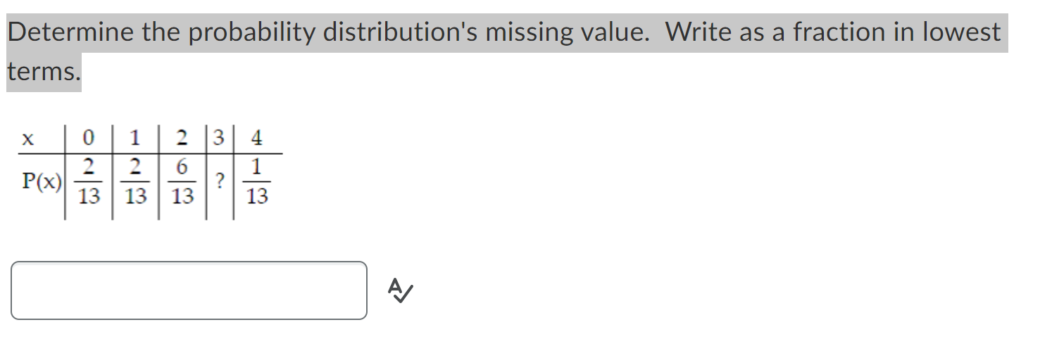 Solved Determine the probability distribution's missing | Chegg.com