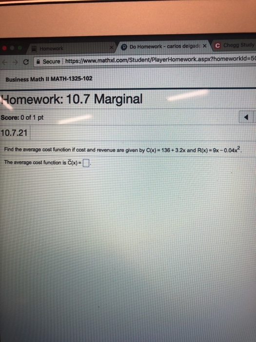 Solved Do Homework- ← → Secure! | Chegg.com