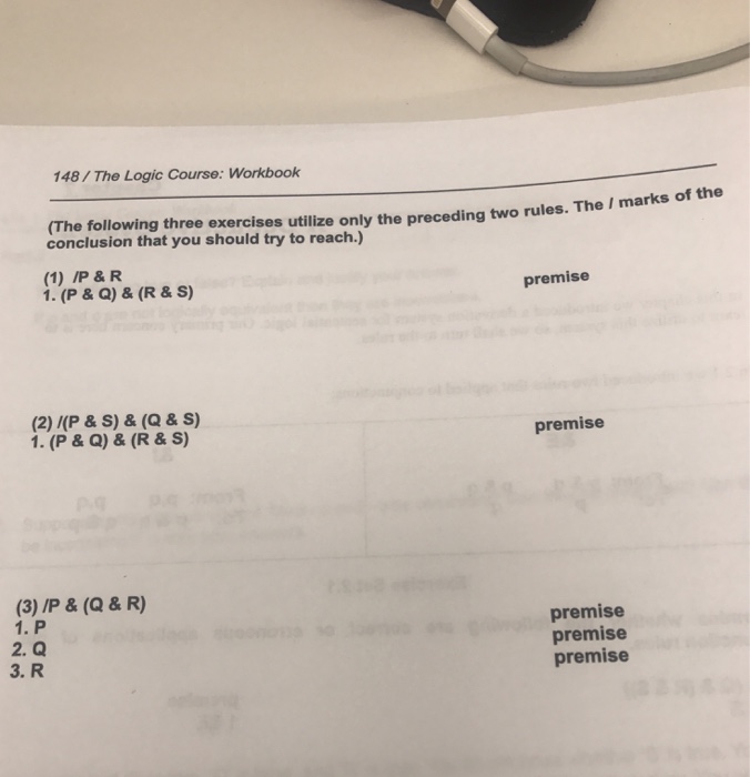 148/ The Logic Course: Workbook f the (The following | Chegg.com