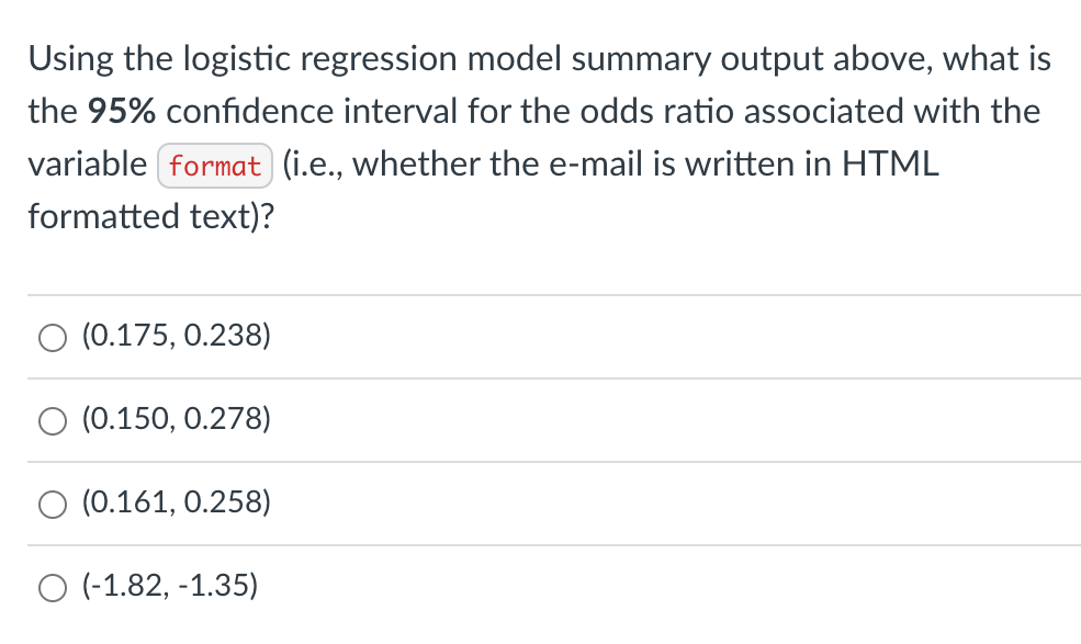 Using the logistic regression model summary output | Chegg.com