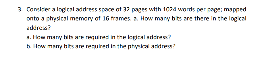 Solved 3. ﻿Consider a logical address space of 32 ﻿pages | Chegg.com