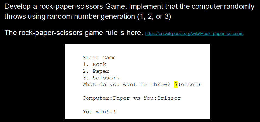 Solved Develop a rock-paper-scissors Game. Implement that | Chegg.com