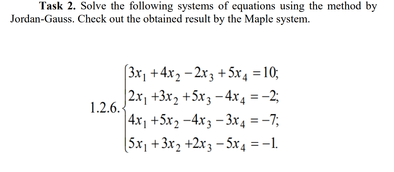 Solved Solve the following systems of equations using the | Chegg.com