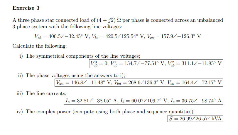 Solved A three phase star connected load of (4 + j2) Ω per | Chegg.com
