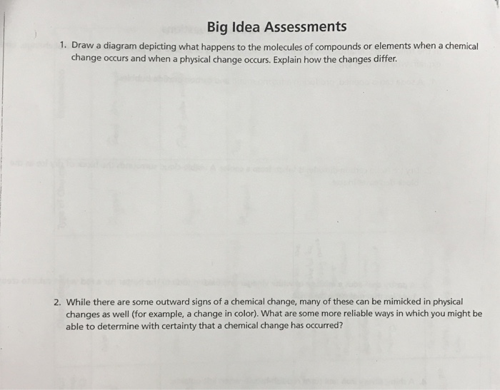 Solved Big Idea Assessments 1. Draw a diagram depicting what | Chegg.com