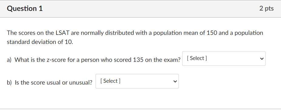 Solved The scores on the LSAT are normally distributed with | Chegg.com