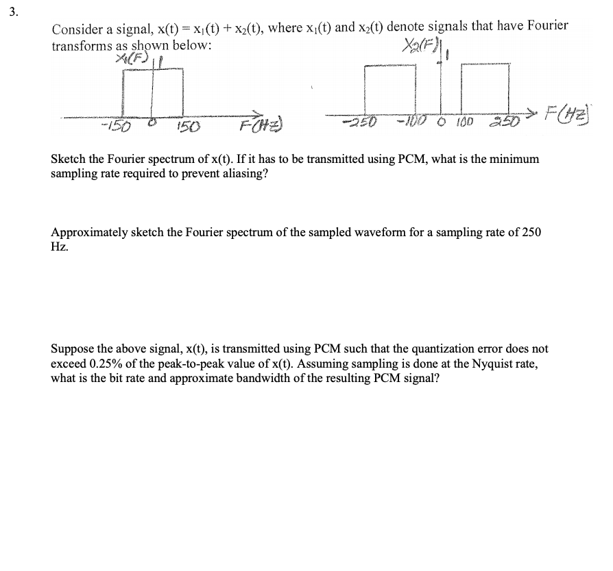 3. Consider a signal, x(t) = xy(t) + x2(t), where | Chegg.com
