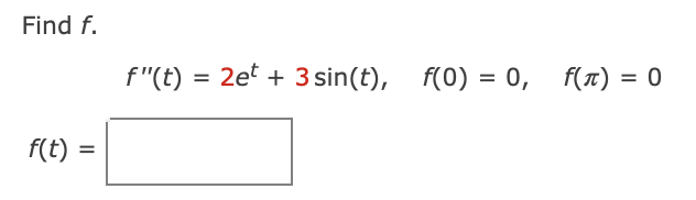 Solved Find f. f"(x) = 8 – 18x, f(0) = 7, f(2) = 17 f(x) = | Chegg.com