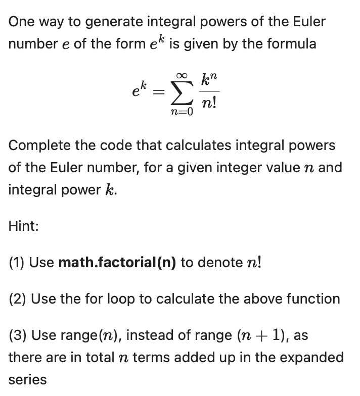 Solved One way to ﻿generate integral powers of ﻿the | Chegg.com