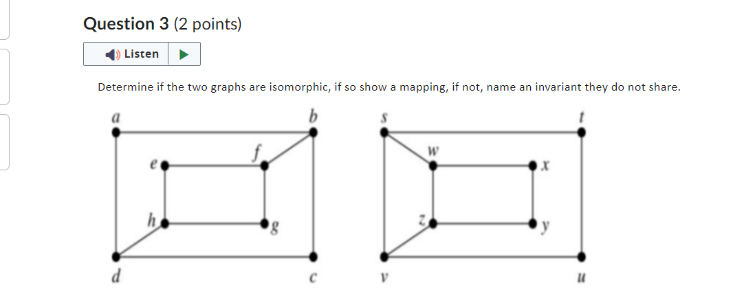 Solved Determine if the two graphs are isomorphic, if so | Chegg.com