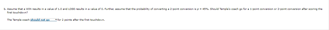 Solved successfully converting a 1-point conversion is 1.0. | Chegg.com