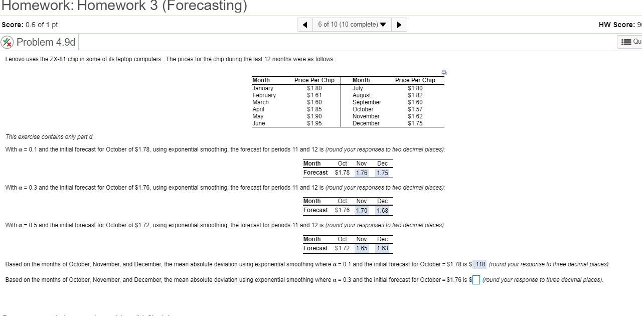 Solved Homework Homework 3 Forecasting Score 0 6 Of 1 Pt