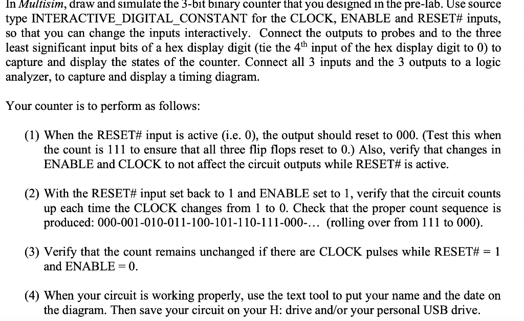 In Multisim, draw and simulate the 3-bit binary | Chegg.com