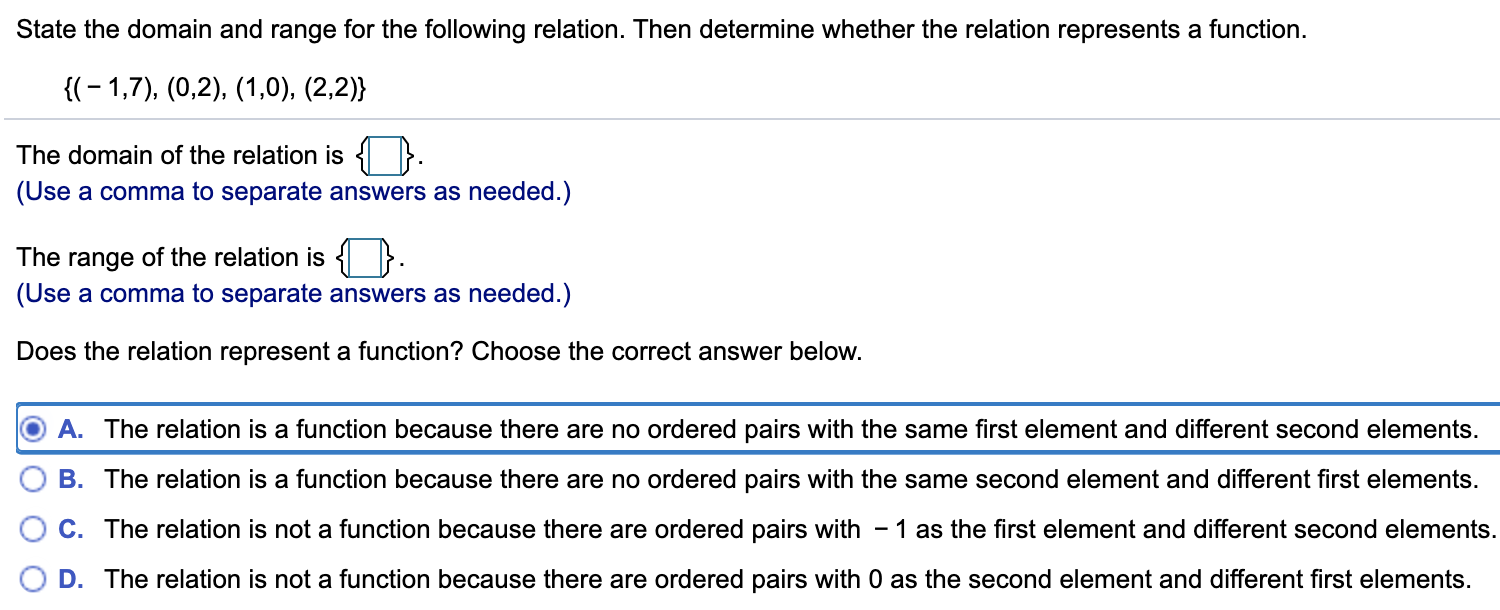 Solved State the domain and range for the following | Chegg.com