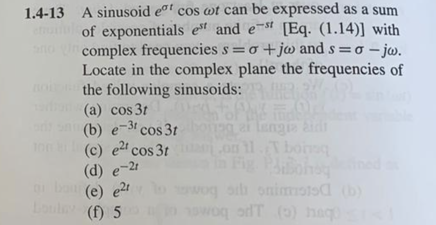 Solved 1.4-13 A sinusoid et cos wt can be expressed as a sum | Chegg.com