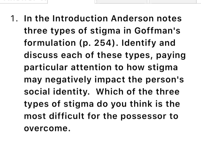 Solved 1. In the Introduction Anderson notes three types of | Chegg.com