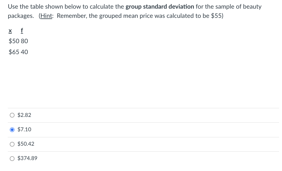 Solved Use the table shown below to calculate the group | Chegg.com