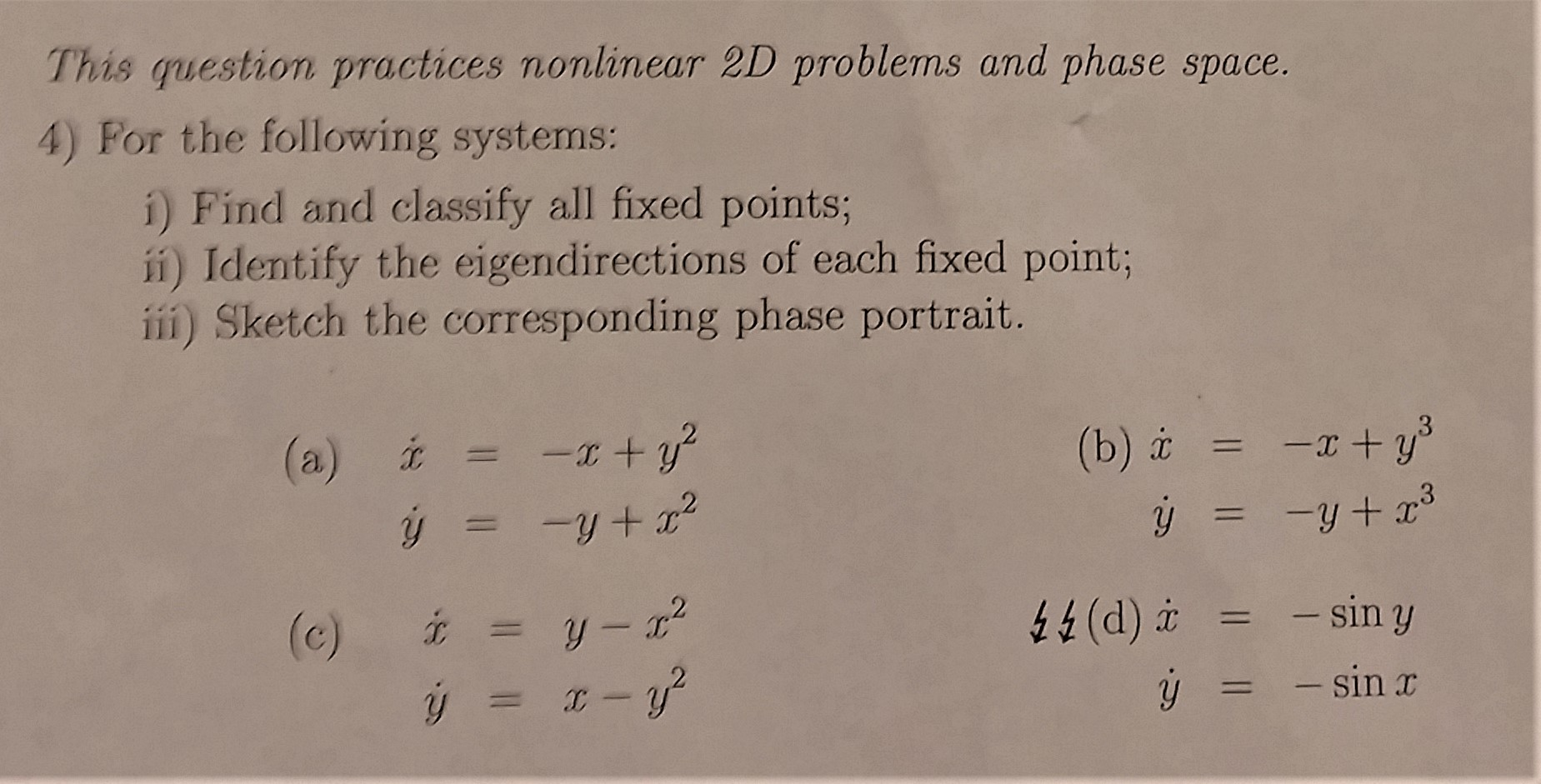 Solved This question practices nonlinear 2D problems and | Chegg.com