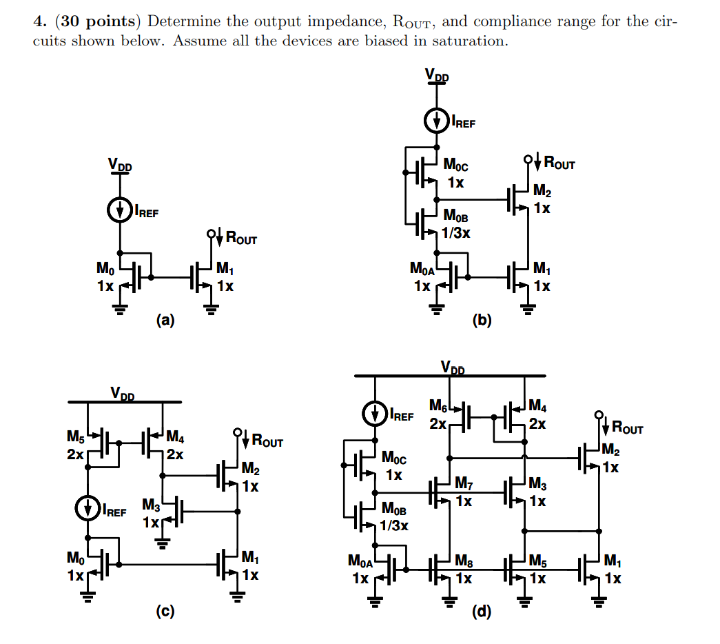 4. (30 points) Determine the output impedance, Rout, | Chegg.com