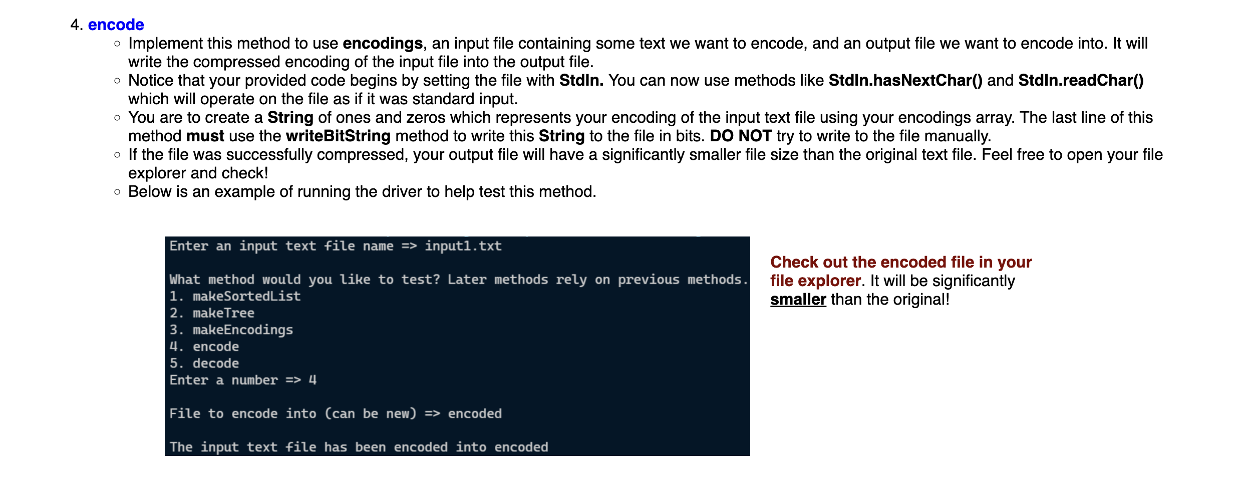 Solved Hello, Can please help me write the "encode" and | Chegg.com