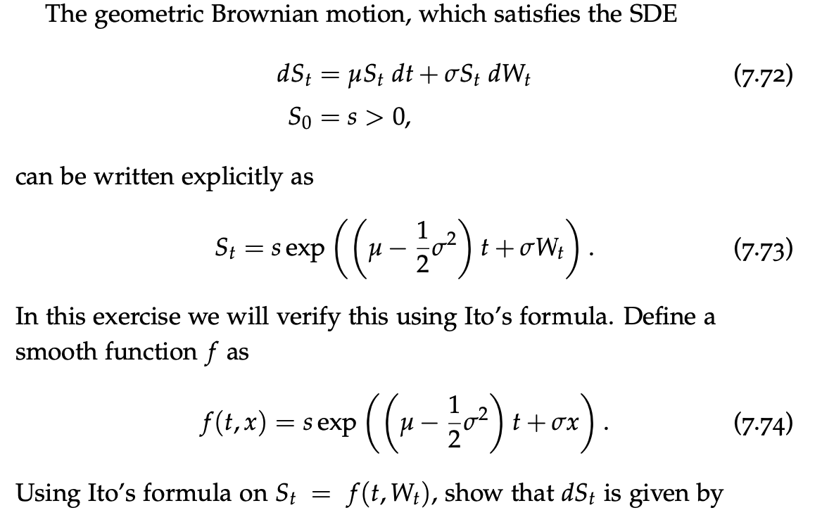 Solved The geometric Brownian motion, which satisfies the | Chegg.com