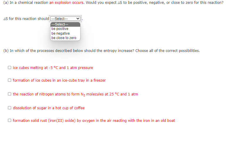 Solved (a) In a chemical reaction an explosion occurs. Would | Chegg.com
