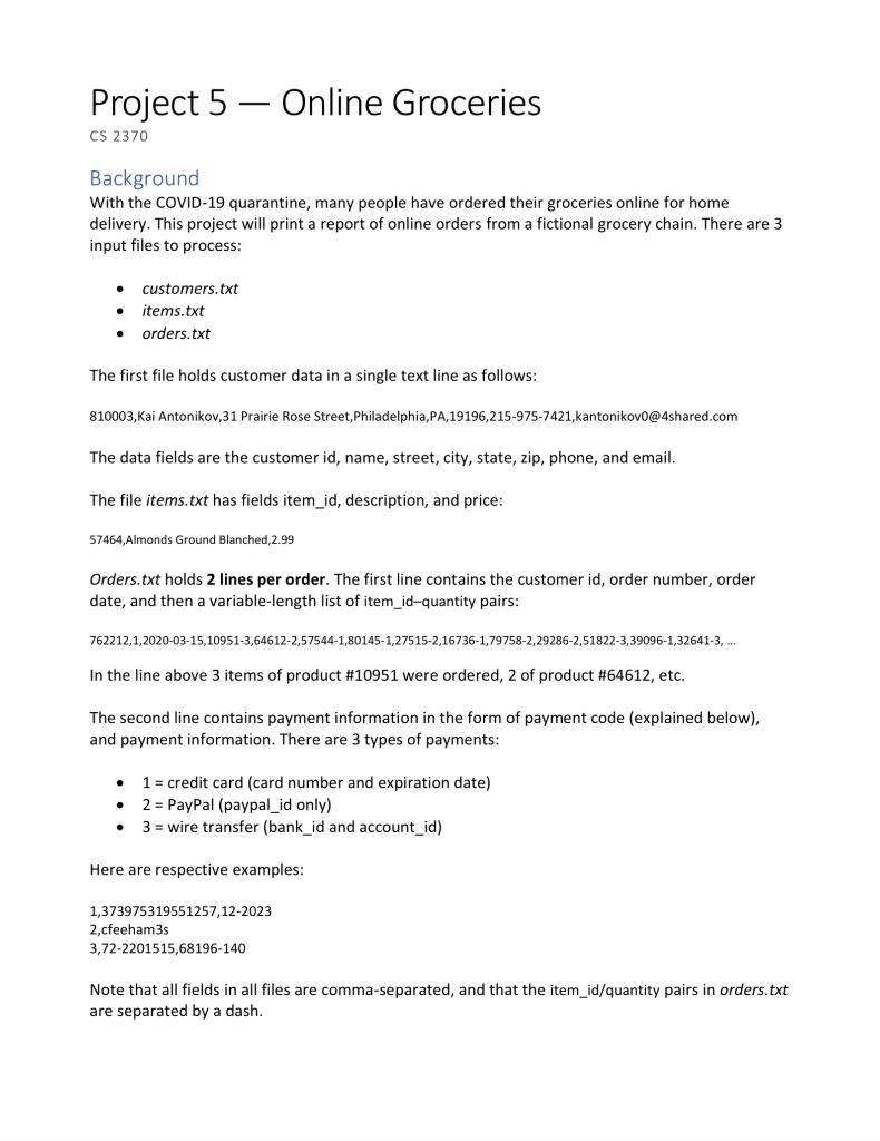 Solved CS 2370 Background With the COVID-19 quarantine, many | Chegg.com