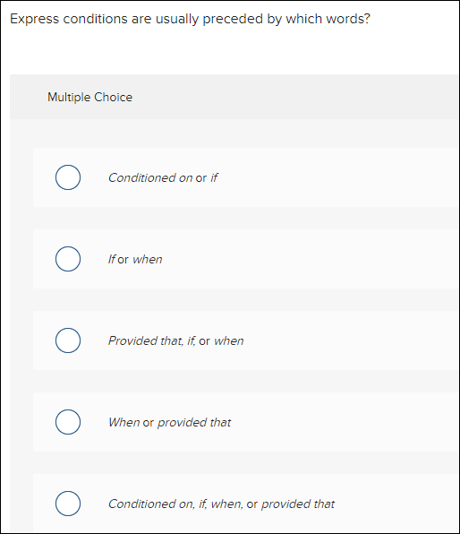 Solved Express conditions are usually preceded by which | Chegg.com