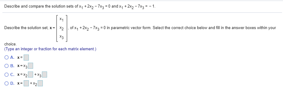 Solved 1.5.11 Describe all solutions of Ax=0 in parametric | Chegg.com