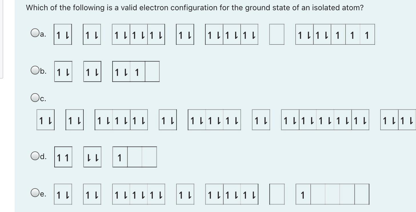 Solved Which of the following is a valid electron | Chegg.com