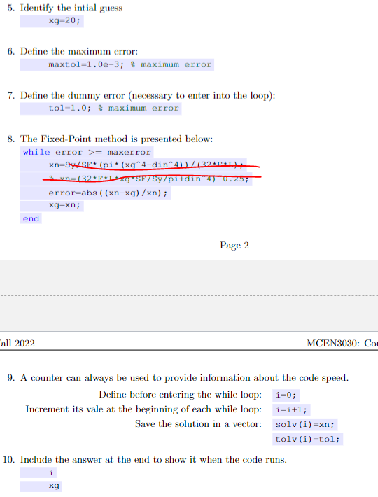 Write a Matlab code: Use these steps so you dont | Chegg.com