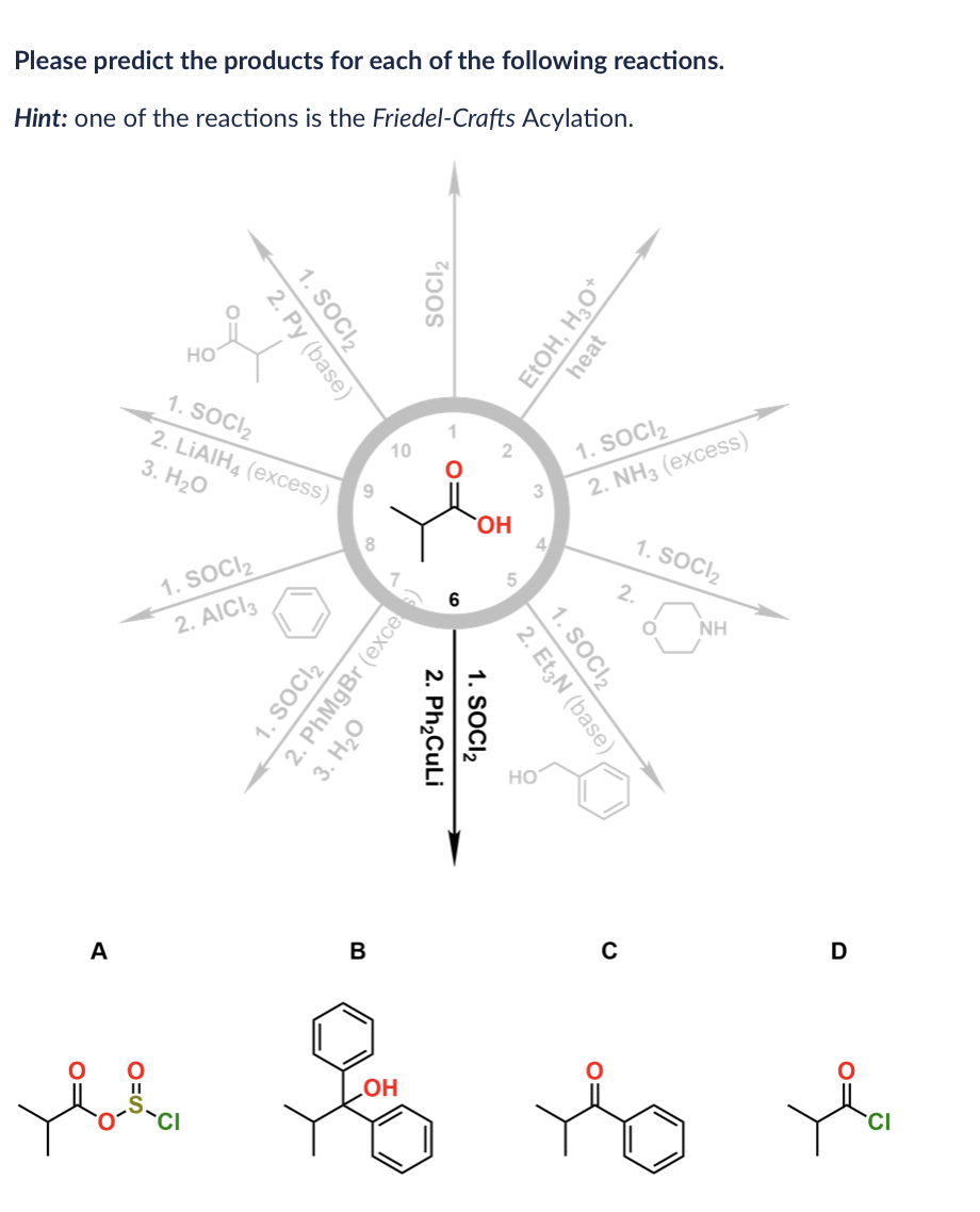 Solved Please predict the products for each of the following | Chegg.com